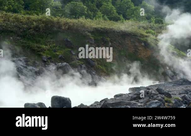 Mineral hot water in Hot Springs. Hot Spring on the top of mountain ...