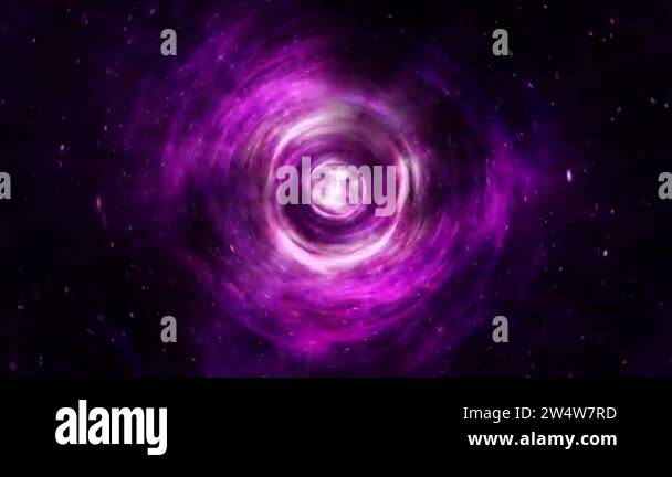 Abstract 3D art space exploration through colorful pink purple wormhole ...