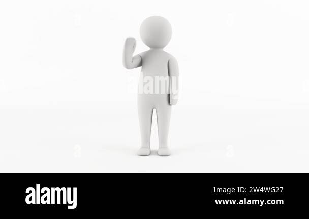 3D character waving animation. 3D character animation - John Dough ...