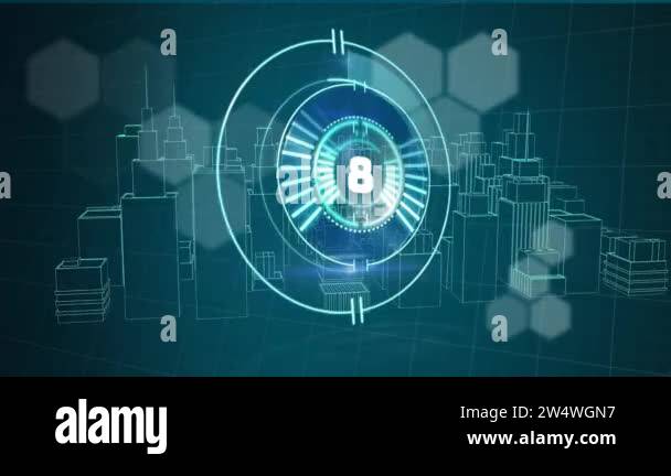 Animation of 3d architecture city drawing with scope scanning and ...