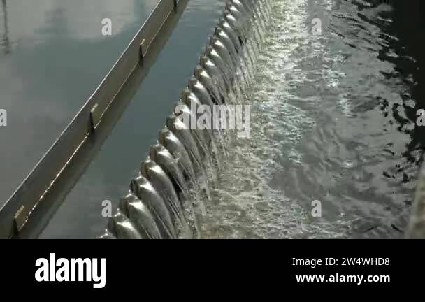 Sedimentation round tank with rakes around. Detail of second step of ...