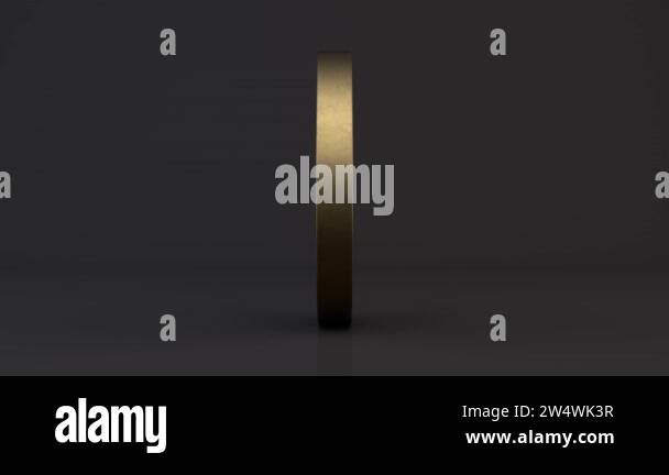 3D animation of a rotating gold coin with the value of one us dollar ...