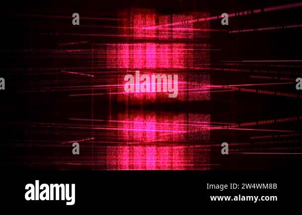 Neon cube projection on black background. Animation. 3D projection of ...