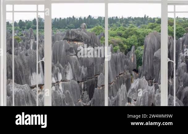 China yunnan stone forest famous landscape Stock Videos & Footage - HD ...