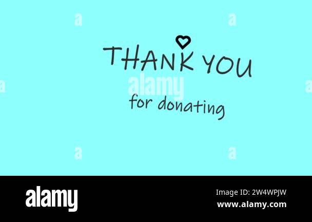 Motion Animation Thank you for donating text asking for charity. Simple ...