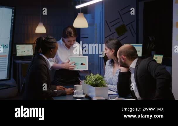 Businesswoman explaining graph coworkers Stock Videos & Footage - HD ...