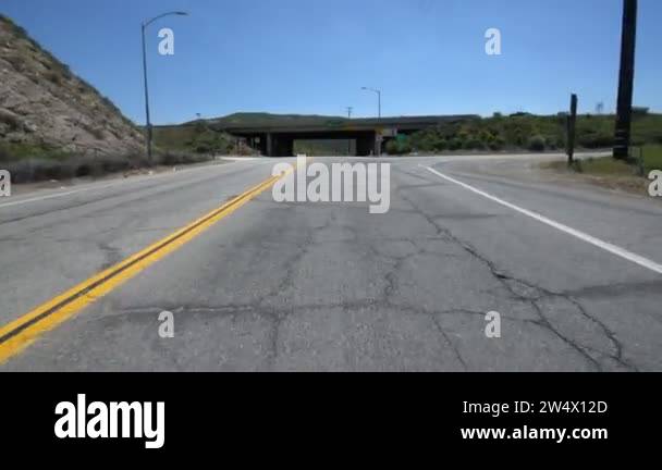 Driving Template Grassy Foothill 06 Approaching Freeway Stock Video ...