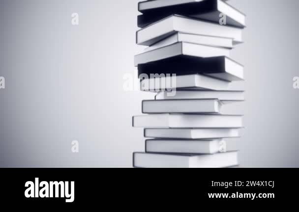 Pile of books loopable animation Stock Video Footage - Alamy