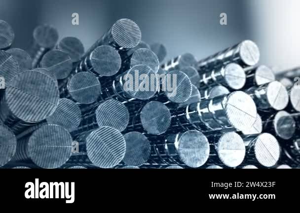 steel rods completely stacked in a heap Stock Video Footage - Alamy