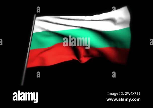 Bulgaria flag , Realistic 3D animation of waving flag. Bulgaria flag ...