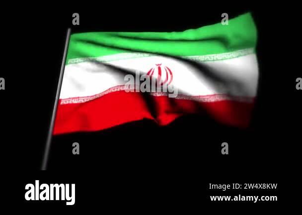 Iran flag , Realistic 3D animation of waving flag. Iran flag waving in the wind. National flag ...