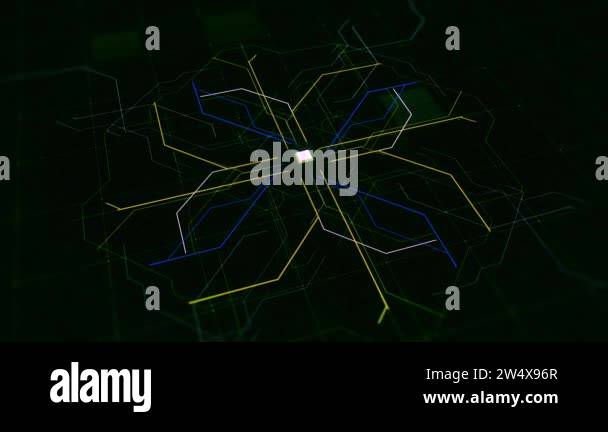 Animation of computer neural circuits. Animation. Cyber animation of ...
