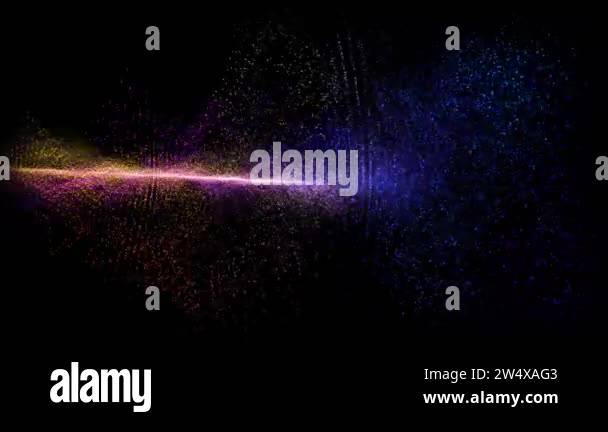 Futuristic abstract rainbow million particles spiral waveform dimension ...