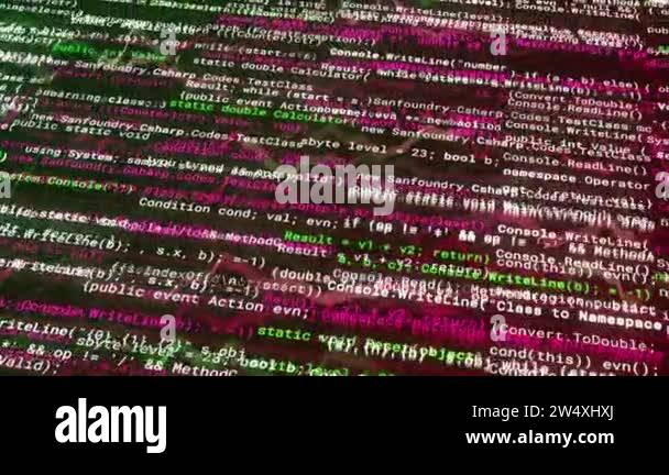 Hacking Program Code Written On A Computer Screen Seamless Loop Animation Concept Of Online