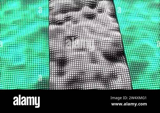 Web concept 60FPS Nigeria pixel flag waving, 3D 4K UHD seamless ...