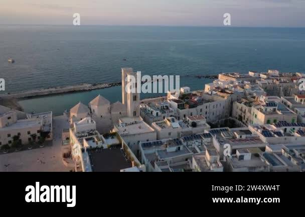 Beautiful panoramic aerial 4K video from flying drone on Molfetta ...