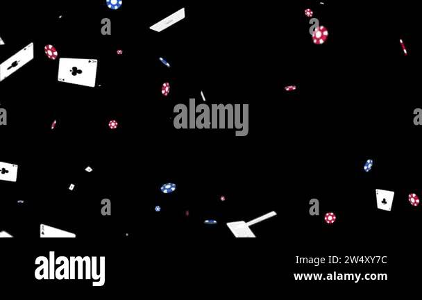 Motion graphic videos of a Casino Chips Falling Loop. 4K 3D Alpha Green ...