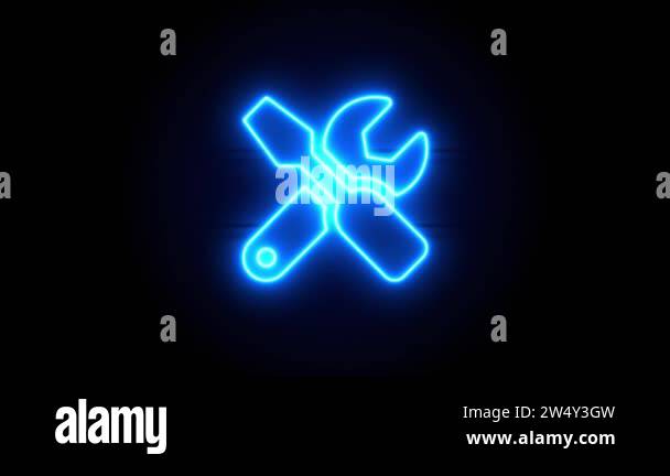 Tools neon sign appear in center and disappear after some time ...