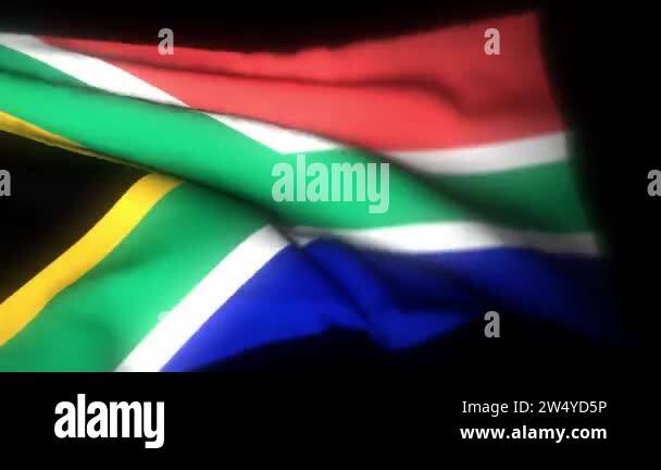 South Africa flag , Realistic 3D animation of waving flag. South Africa ...