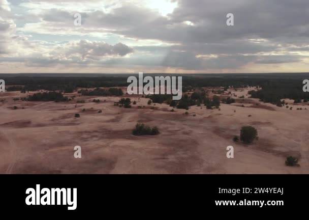 Sand badland. Deforestation disaster, change climate global warming ...