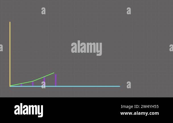 Animation vector rising bar graph chart with up arrow Market value ...