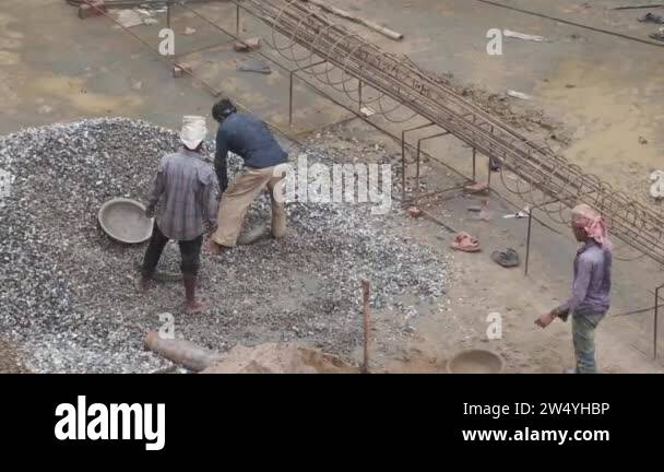 dhaka bangladesh 16th june 2021. Asian construction worker on building ...
