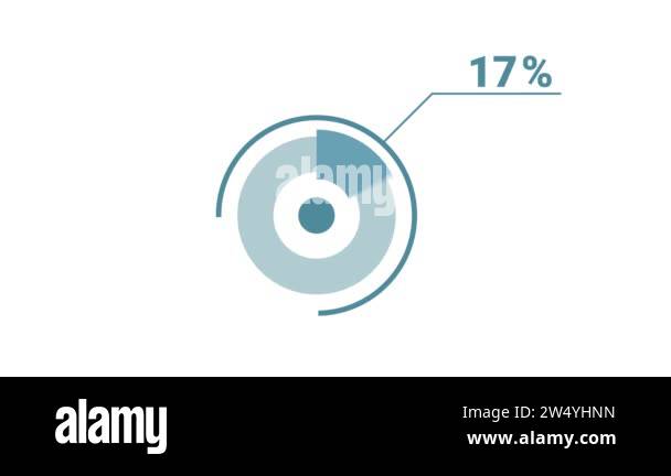 98 percent circle round donut chart infographic. 4k video royalty free ...