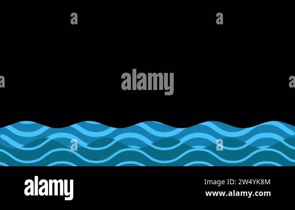 Wave animation with texture and alpha channel.Sea wave cartoon animate.Looped ocean wave lines ...