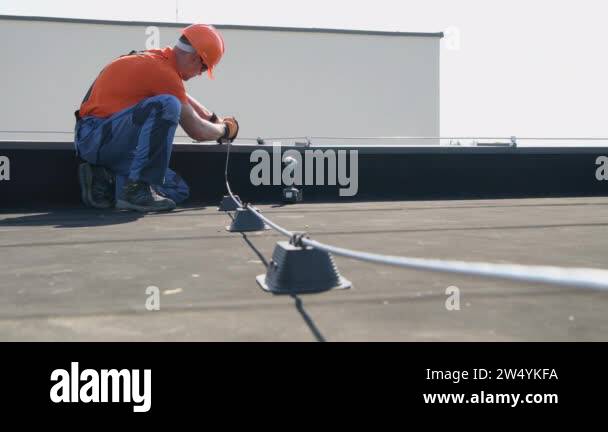 Assembling Roof Lightning Protection System Rods by Lightning ...
