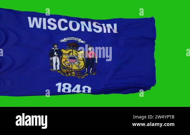 Flag of Wisconsin on Green Screen. Perfect for your own background ...