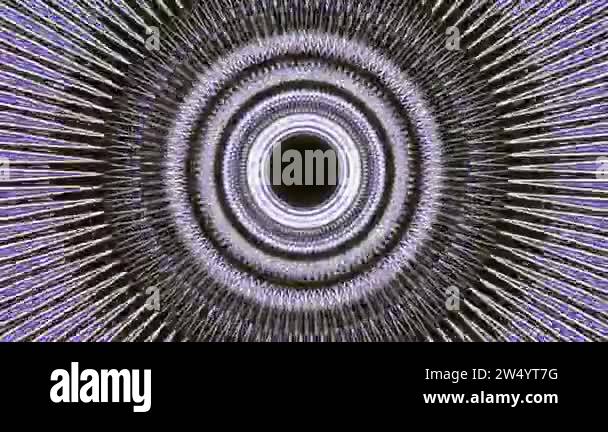 Abstract Corridor With Shining Rings View Inside Of An Alien Space Ship In Outer Space