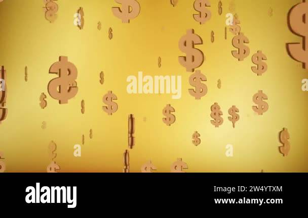 Falling US Dollar currency Symbols background loop animation Stock ...