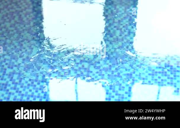 Clear blue water flow in the swimming pool due to counterflow, counter current Stock Video ...