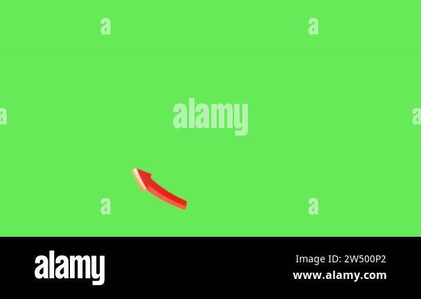 Animation red arrow 3D point to screen on green background Stock Video ...