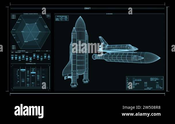 Blue Mission Control Center screen with indicators and launch ...