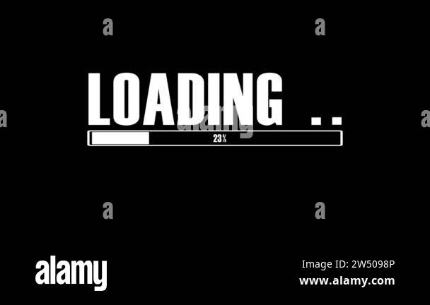 Downloading progress bar. Percent indicator. Blinking Loading sign ...