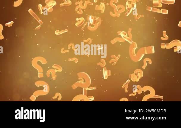 Question Marks Falling Silver and Gold 4K 3D Loop Animation New Motion ...