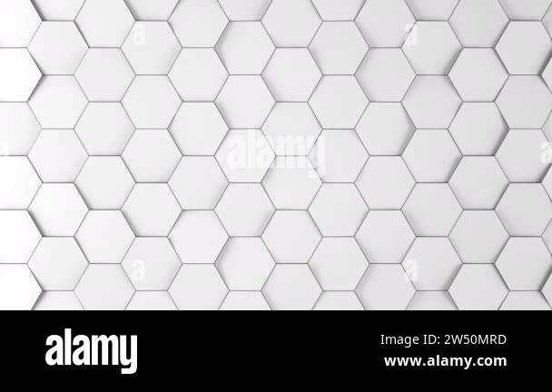 Beautiful Hexagon White Background in Seamless Random Motion. Abstract Light Geometric Surface ...