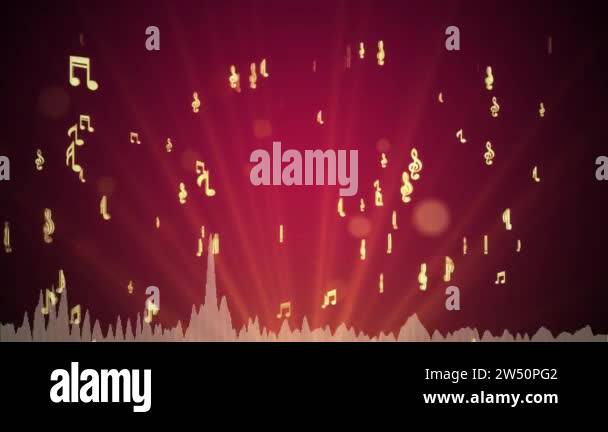 Abstract Music notes and shadow symbols value musical Loop 4K ...