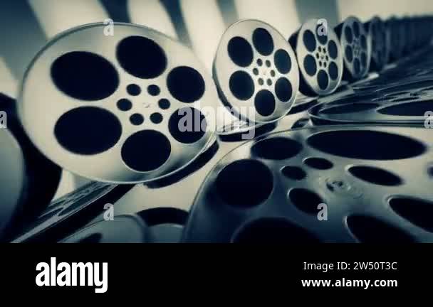 Film reels loopable animation Stock Video Footage - Alamy