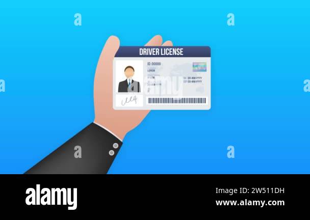 Man driver license plastic card template. Id card. Motion graphics ...