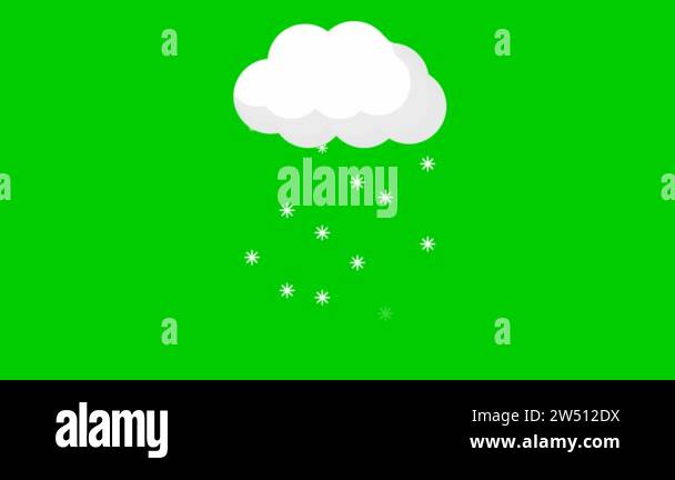 Animated snow from cloud. It's snowing. White falling snow. Looped ...