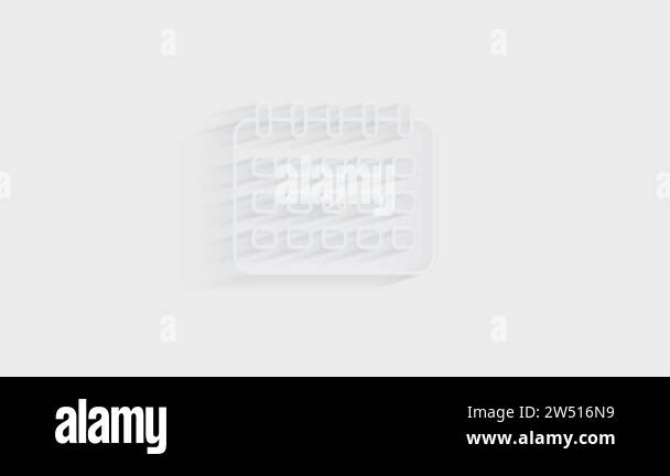 Simple calendar icon. White icon with shadow on transparent background ...