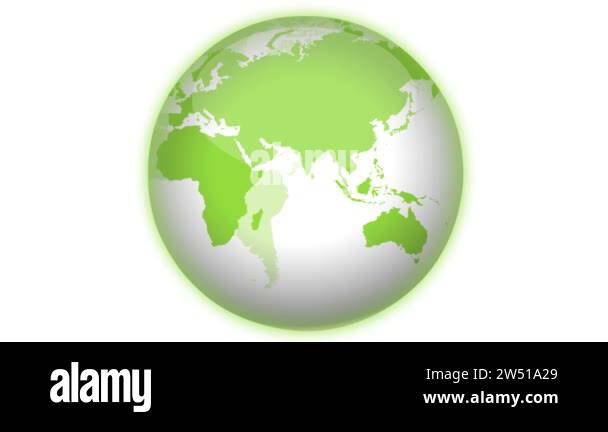 3D glossy Planet Earth Rotation Animation. Globe Spinning Seamless Loop ...