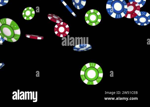 4k poker Chips falling in slow Motion black Studio Loop Background 4K ...