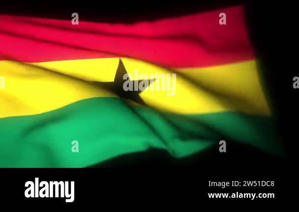 Ghana flag , Realistic 3D animation of waving flag. Ghana flag waving ...