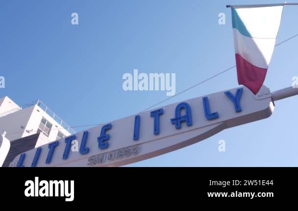 San Diego, California USA - 27 Nov 2020: Little Italy entrance ...