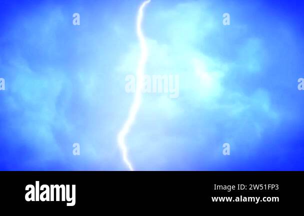 Lightning Strikes 4K - Stunning Lightning In Storm and Clouds on Blue ...