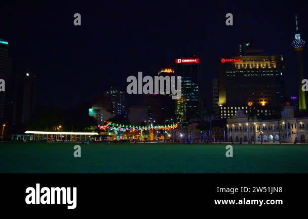 Merdeka Square. Malaysia's national square in Kuala Lumpur. lit up at ...