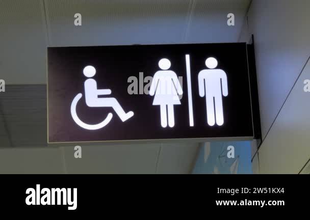 sign. pointer. toilet or WC. Signboard handicap toilet sign, toilet for ...